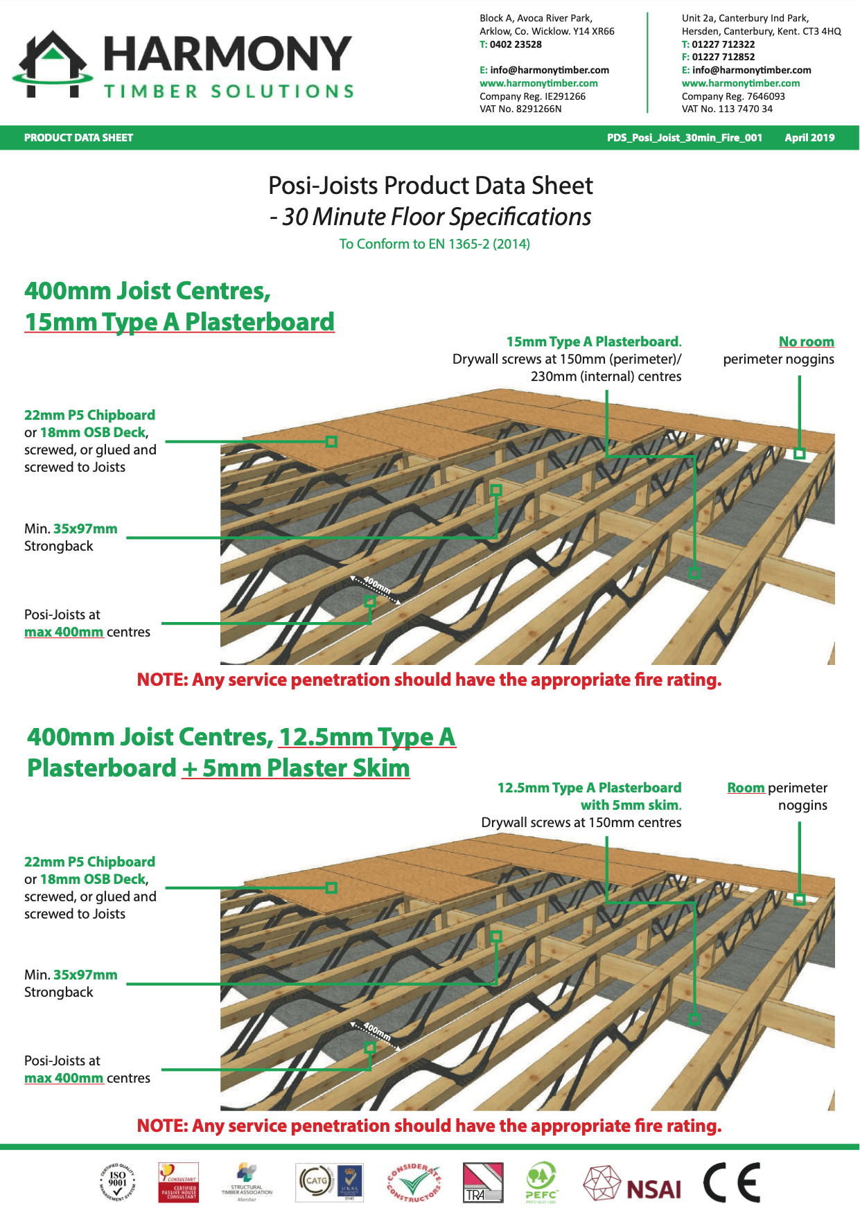 Posi-Joists - 30 Minute Floor Specification - Harmony Timber
