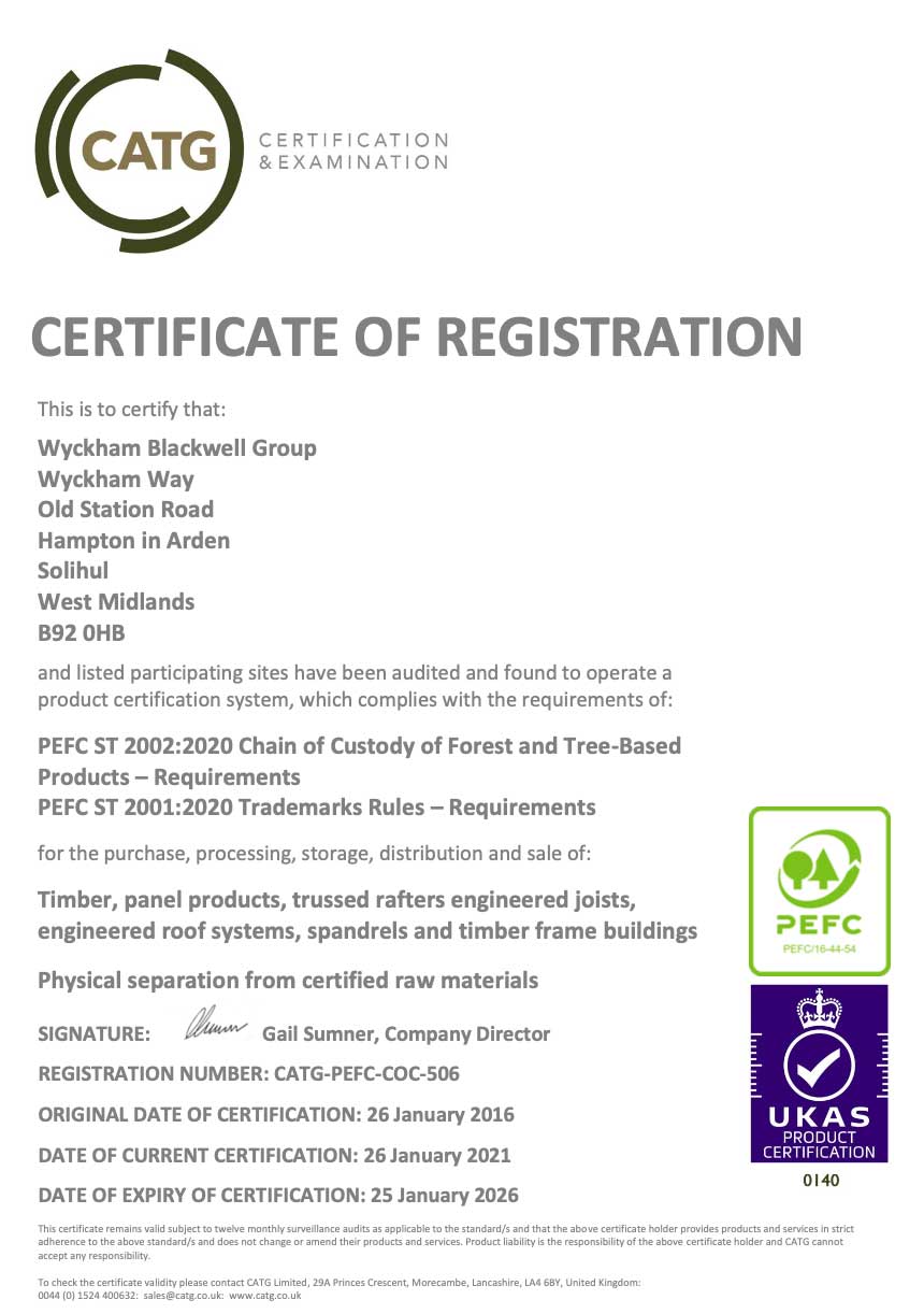 PEFC Certificate - Harmony Timber